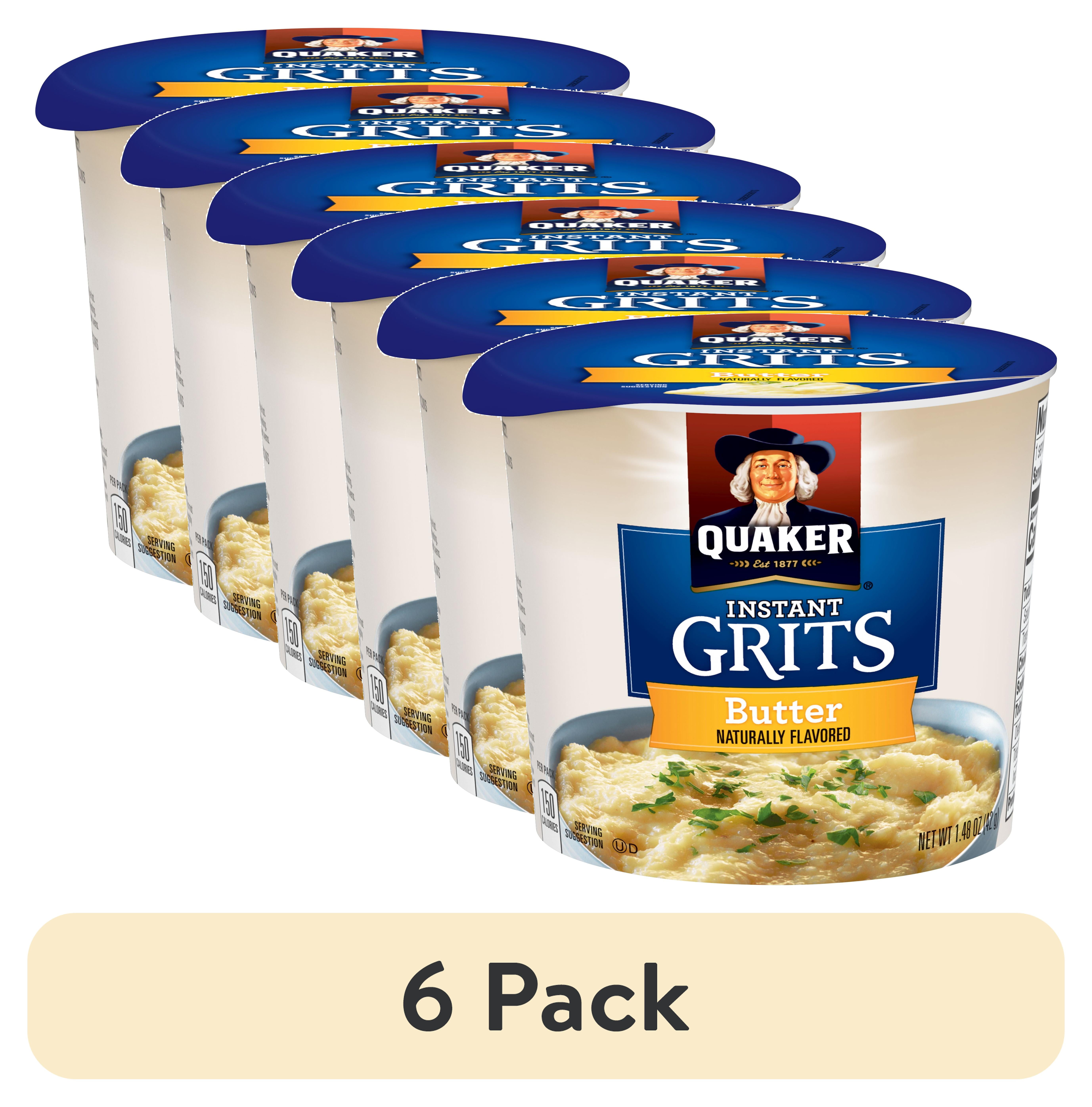 (6 pack) Quaker Instant Grits, Butter, 1.48 oz Cup - Walmart.com