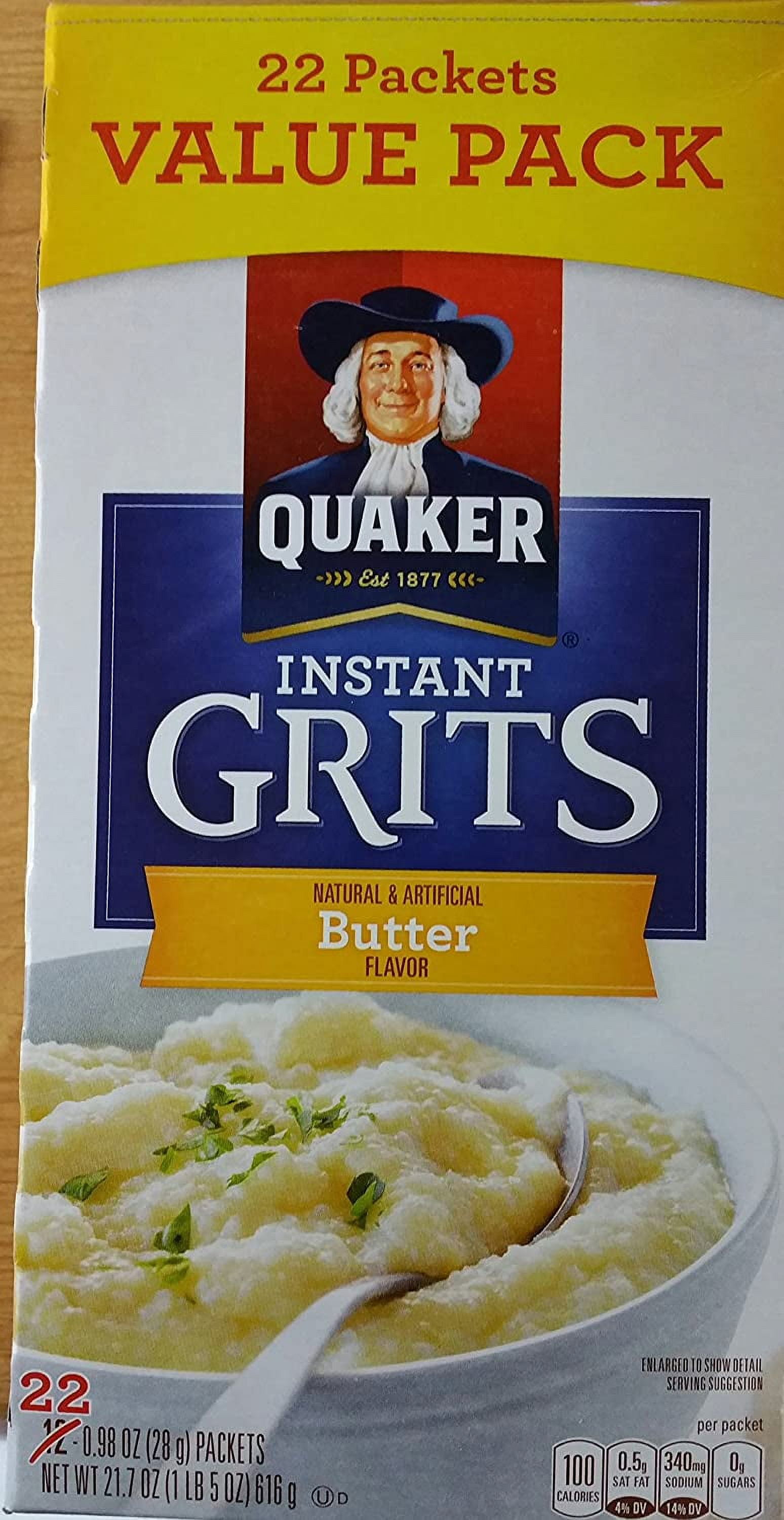 Quaker Instant Grits Butter Flavor, 22 Count - Walmart.com