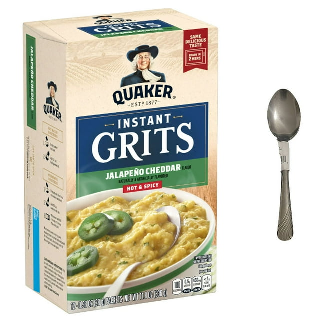 Quaker Instant Grits, Jalape no Cheddar, 0.98oz Packets, 12 Pack, Dry ...