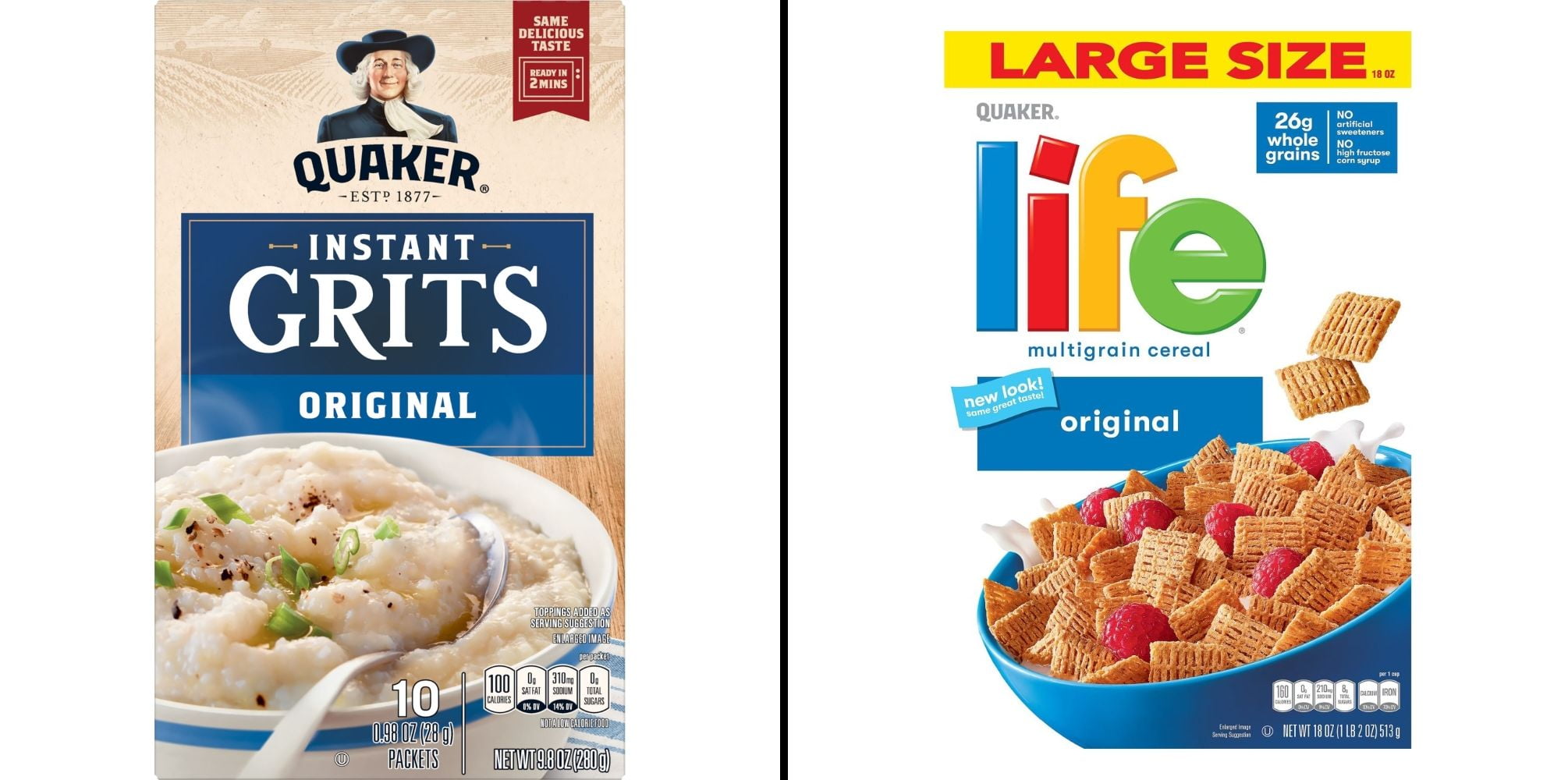 Quaker Instant Grits - Original 10 ct & Quaker Life Original Multigrain ...