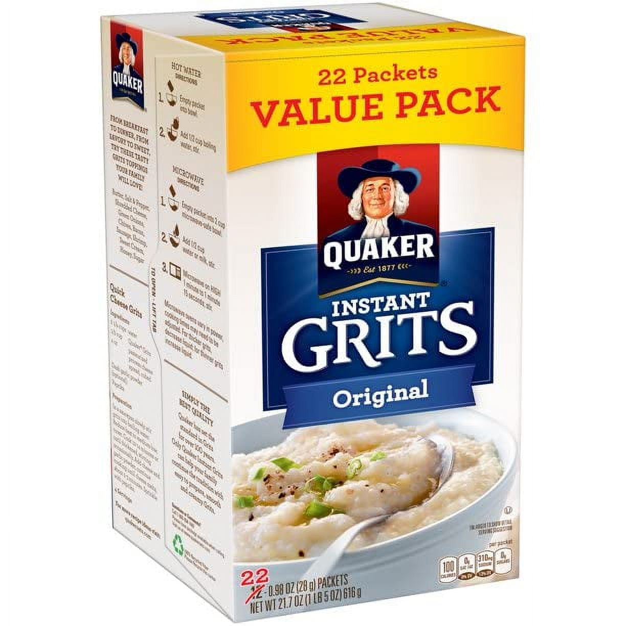 Quaker Instant Grits Original Flavor - Value Pack of 22 - Walmart.com