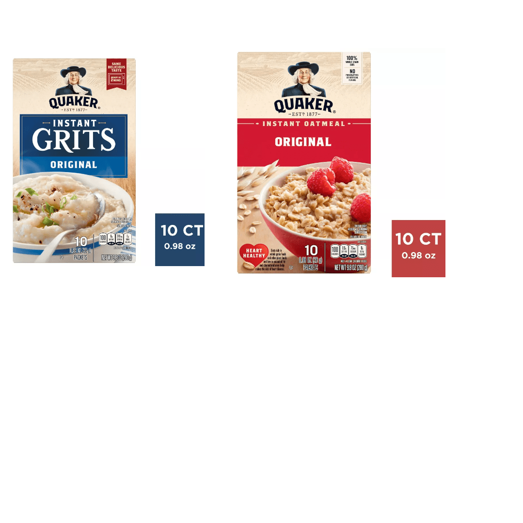 Quaker Instant Grits Plain - 10ct/9.8oz Quaker Instant Oatmeal Maple ...