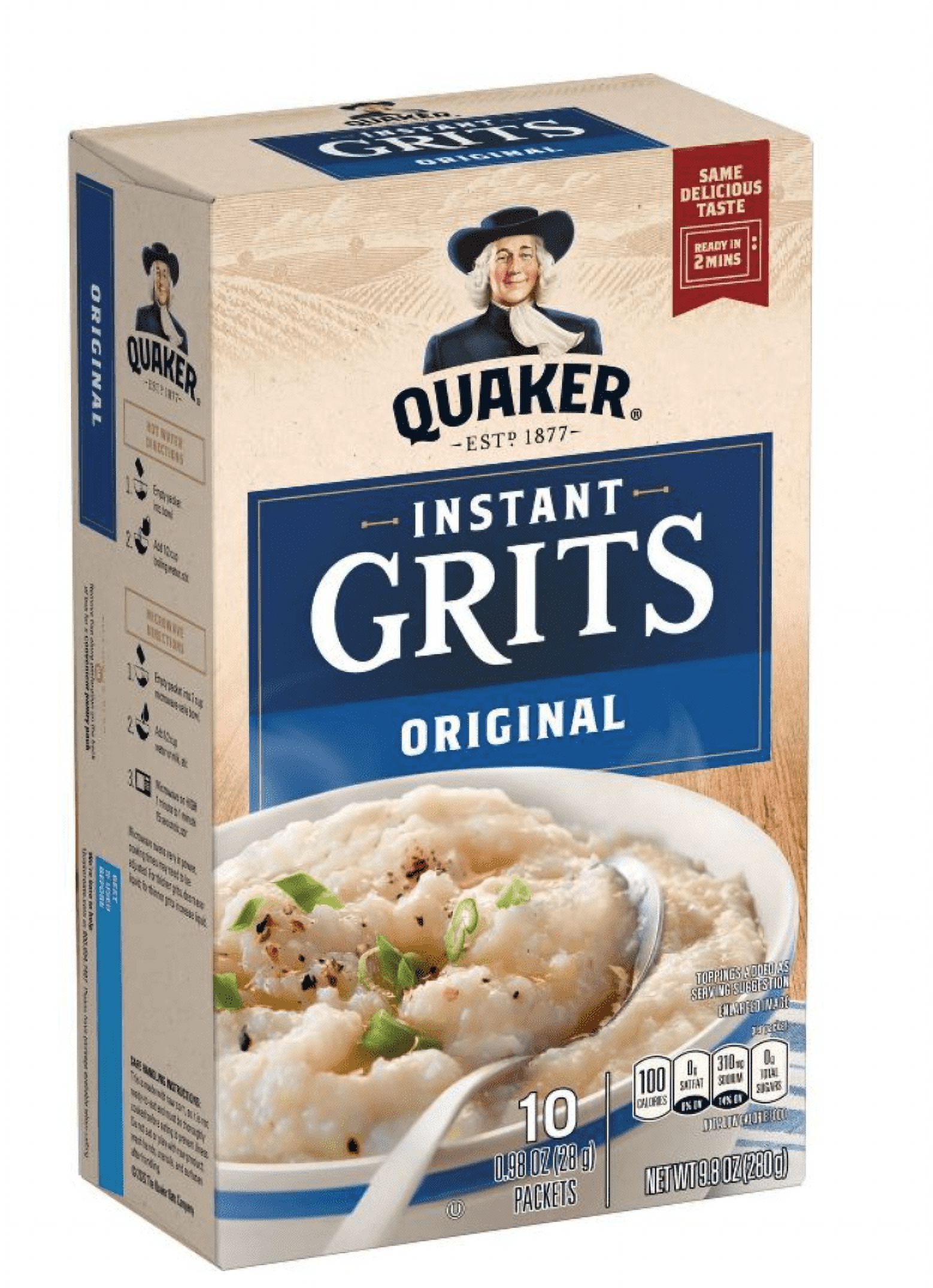 Quaker Instant Grits Plain 10ct pack of 1 - Walmart.com