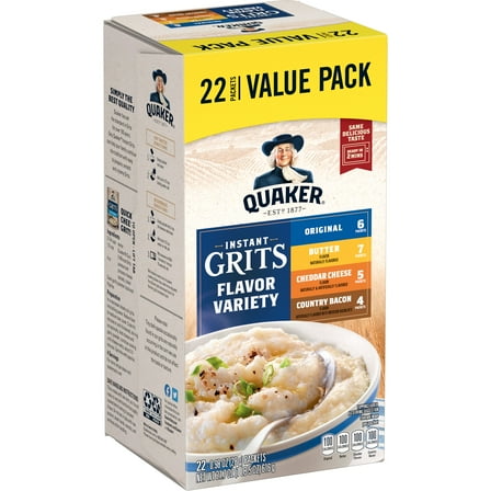 Quaker Original Country Instant Grits, Ham & Redeye Gravy Flavor, 9.8 ...