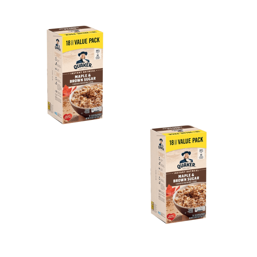 Quaker Instant Maple & Brown Sugar Flavored Oatmeal 18ct 27.3oz – Sweet ...