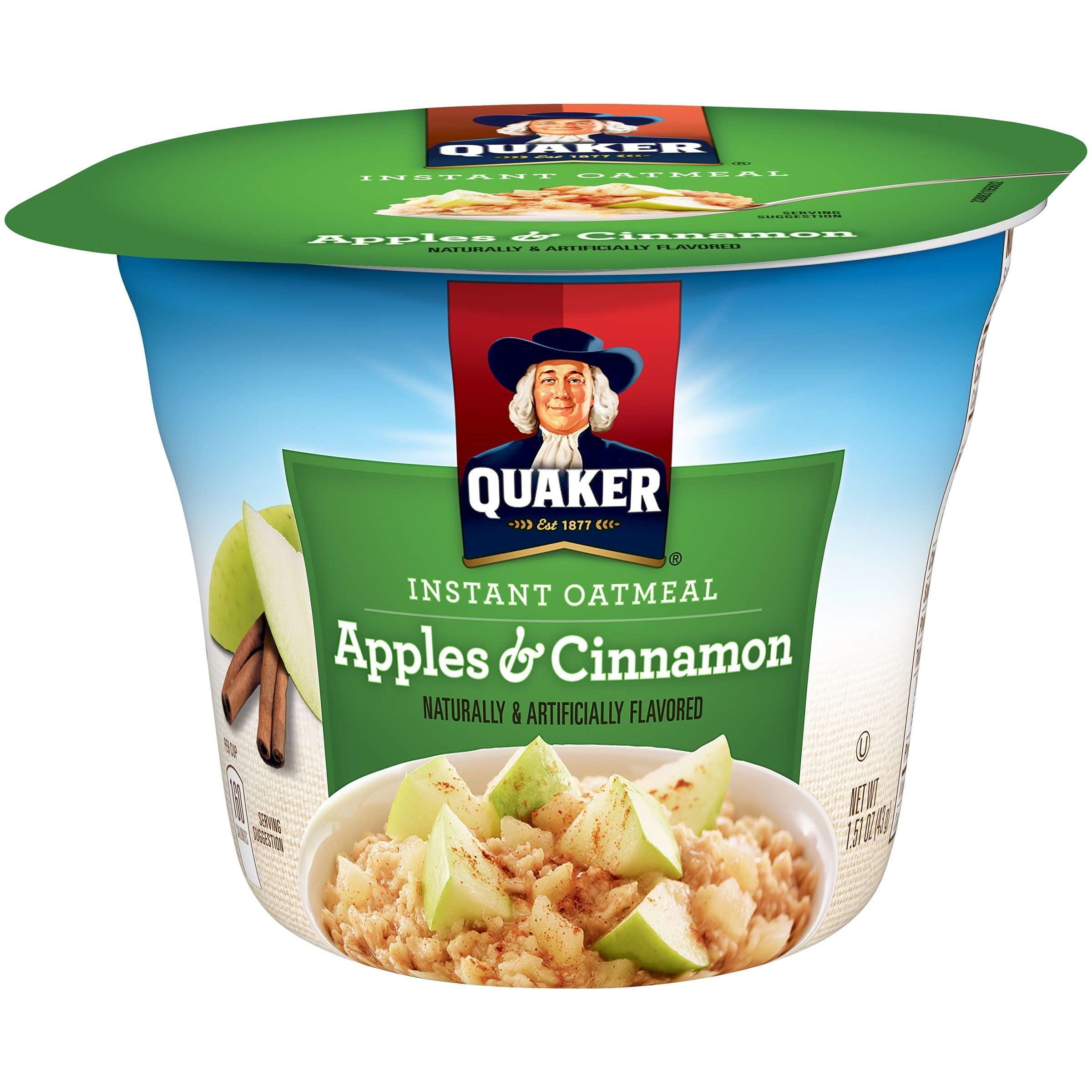 Quaker Instant Oatmeal, Apples & Cinnamon, 1.51 Oz - Walmart.com
