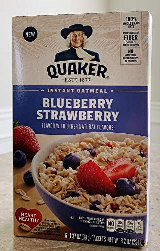 Quaker Instant Blueberry Strawberry Oatmeal (Pack of 2) - Walmart.com