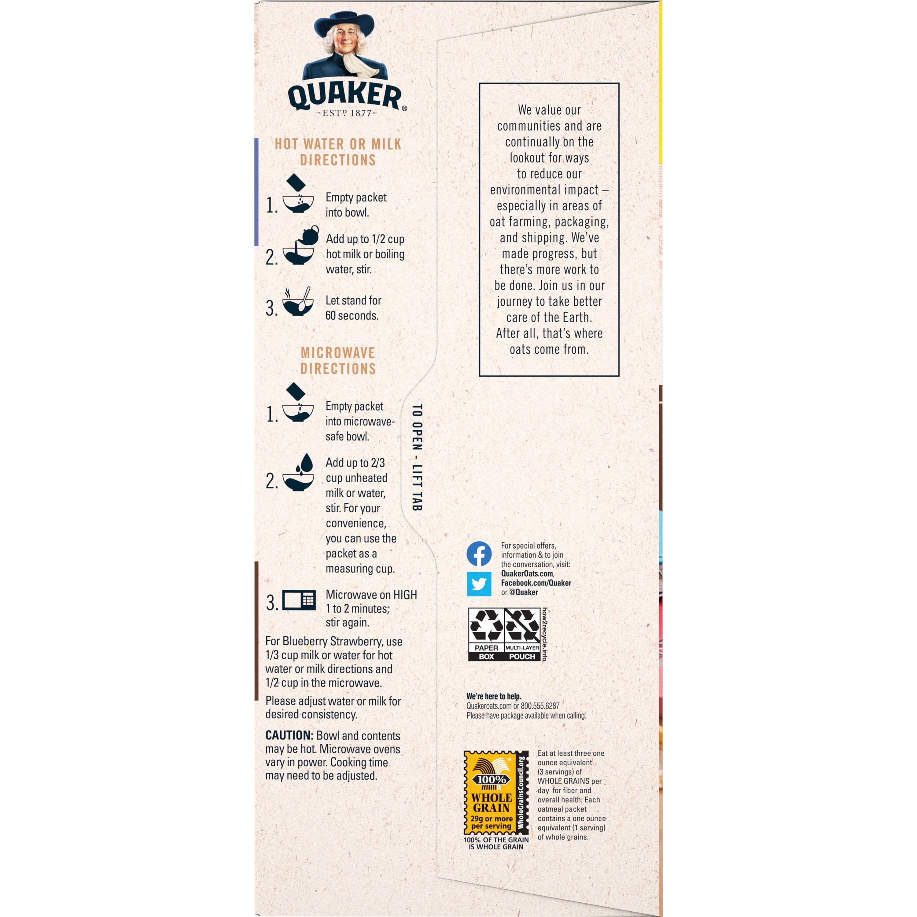 Quaker Instant Oatmeal Bonus Pack 20ct Box - Walmart.com