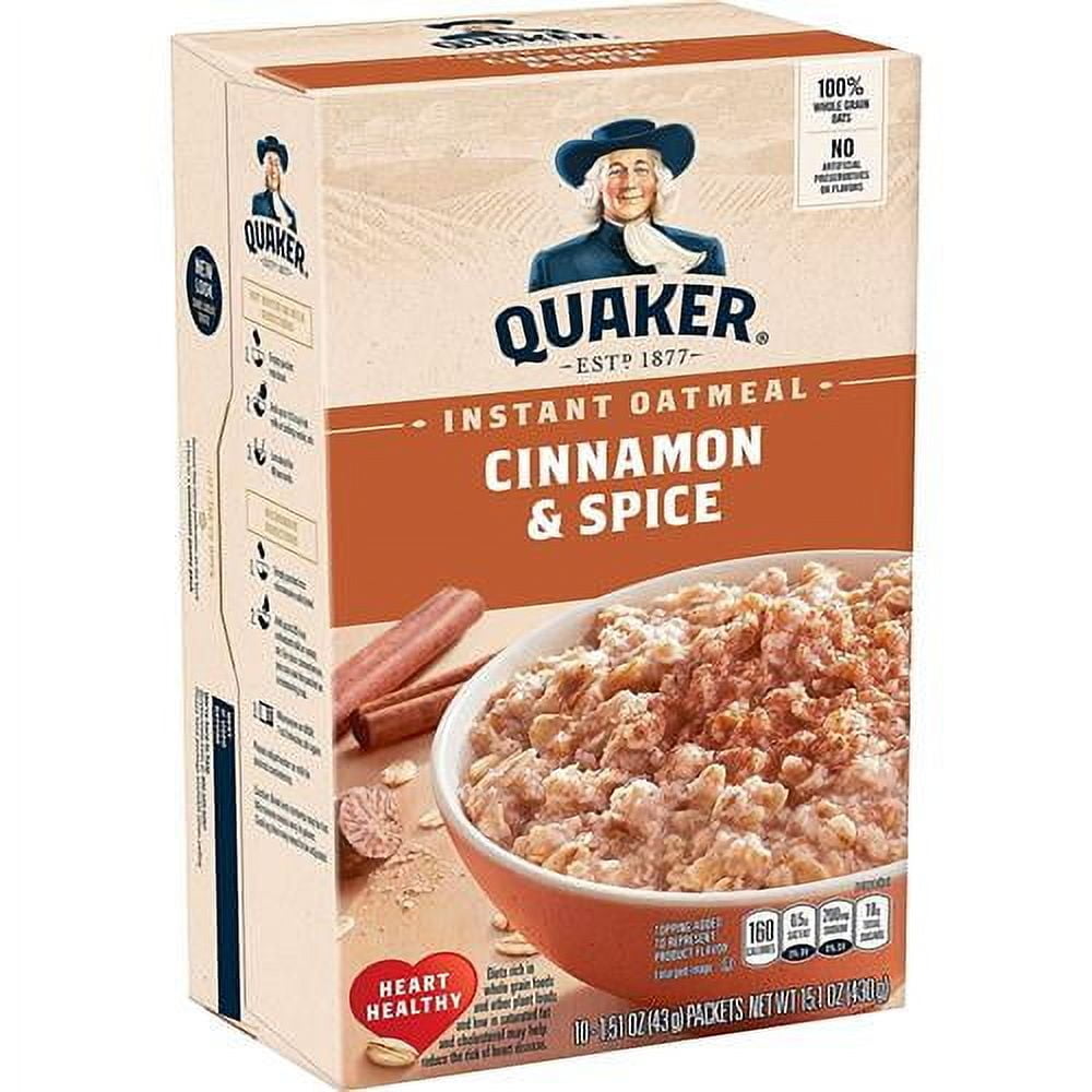 Quaker Instant Oatmeal Cinnamon Spice - 1.51 Ounce (Pack Of 20 ...