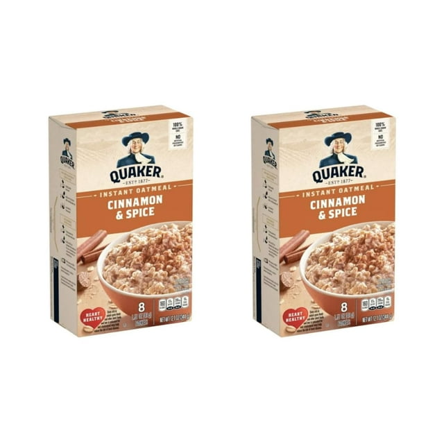 Quaker Instant Oatmeal, Cinnamon and Spice, Pack of 2 Boxes w/Exit 28 ...