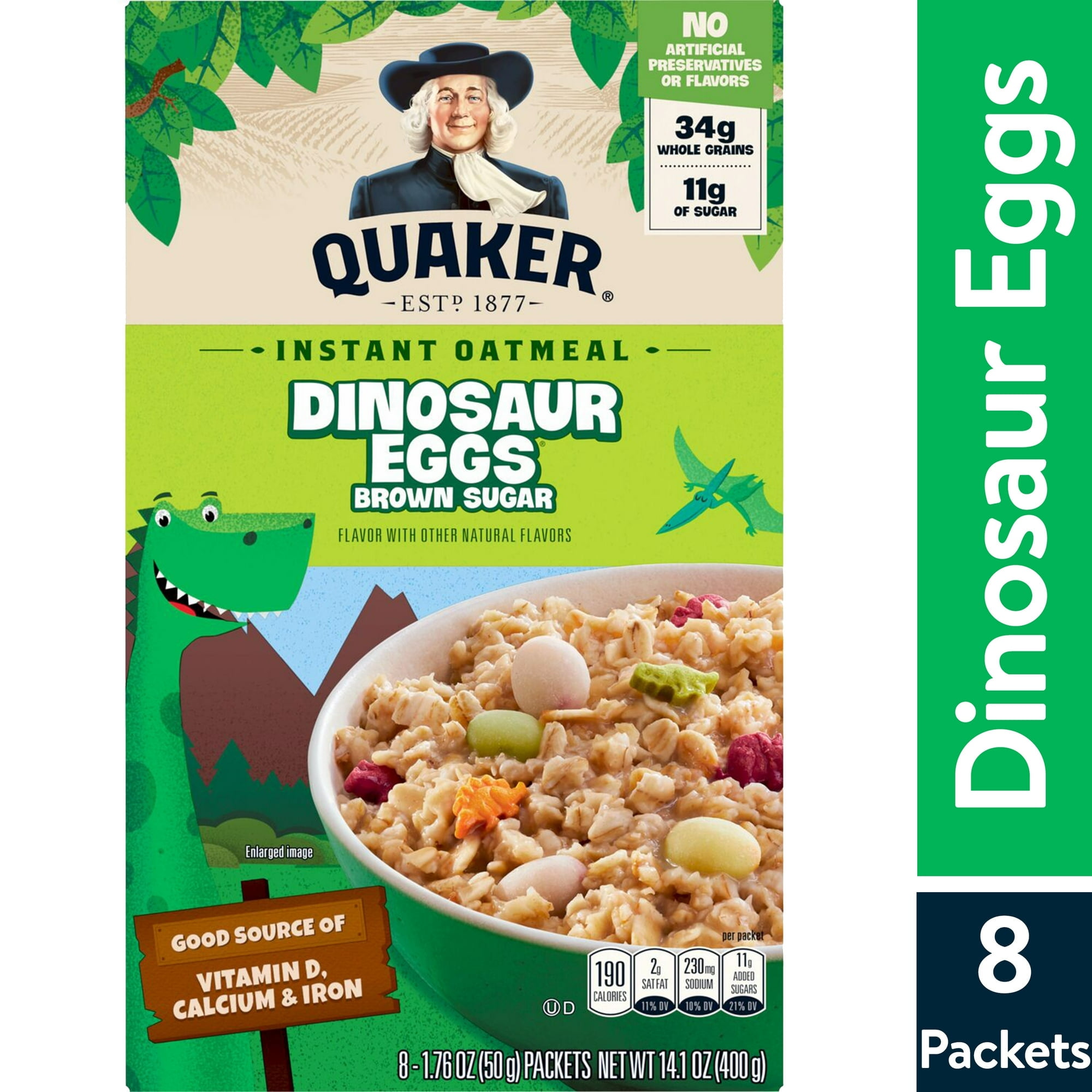 Quaker Instant Oatmeal, Dinosaur Eggs & Brown Sugar, 1.76 oz (Pack 2 ...