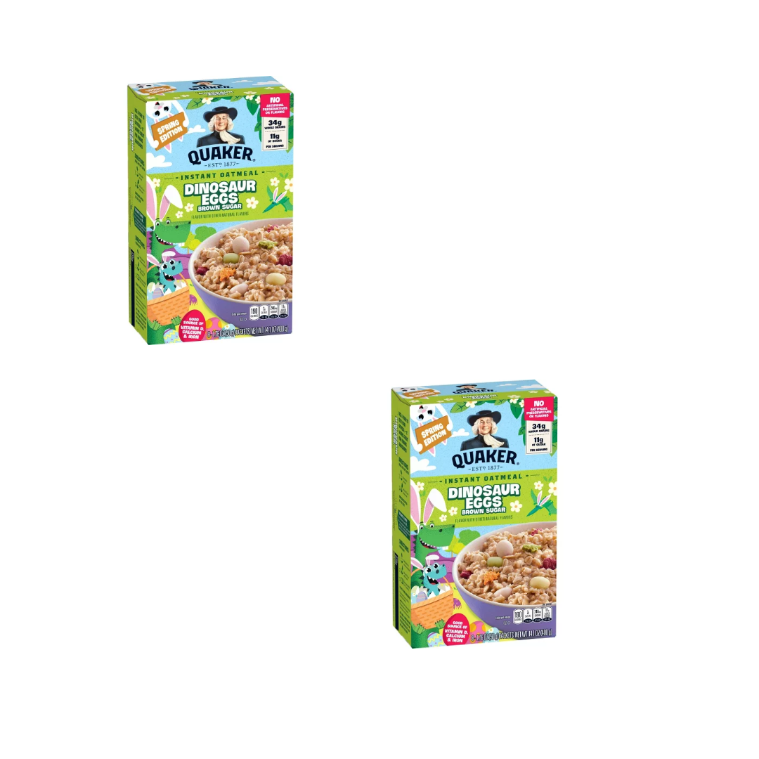 Quaker Instant Oatmeal Dinosaur Eggs Brown Sugar 8ct – Kids Oatmeal ...