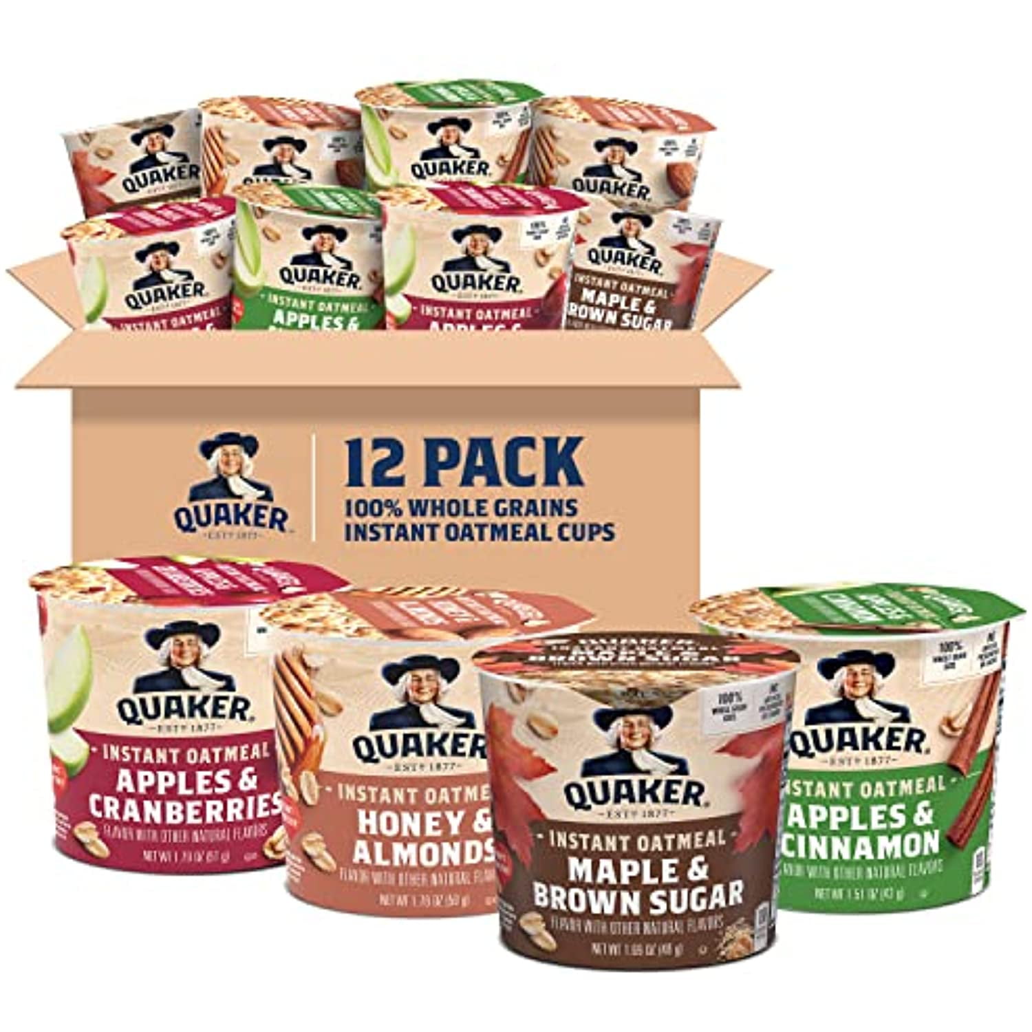 Quaker Single Serving Instant Oatmeal, Individual Express Cups, 4 ...