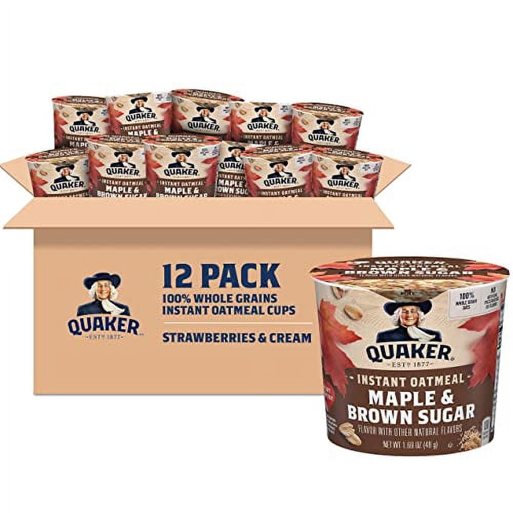 Quaker Instant Oatmeal Express Cups, Maple & Brown Sugar, 1.69 Ounce ...