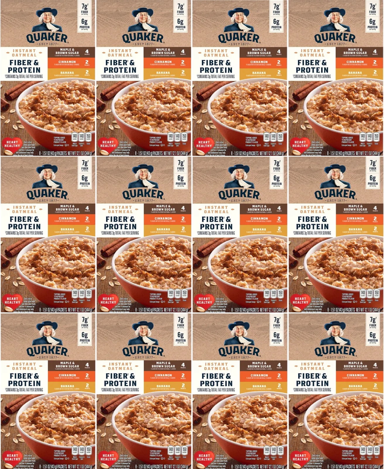 Quaker Instant Oatmeal Fiber and Protein Variety Pack 8 ct 1.58 oz ...