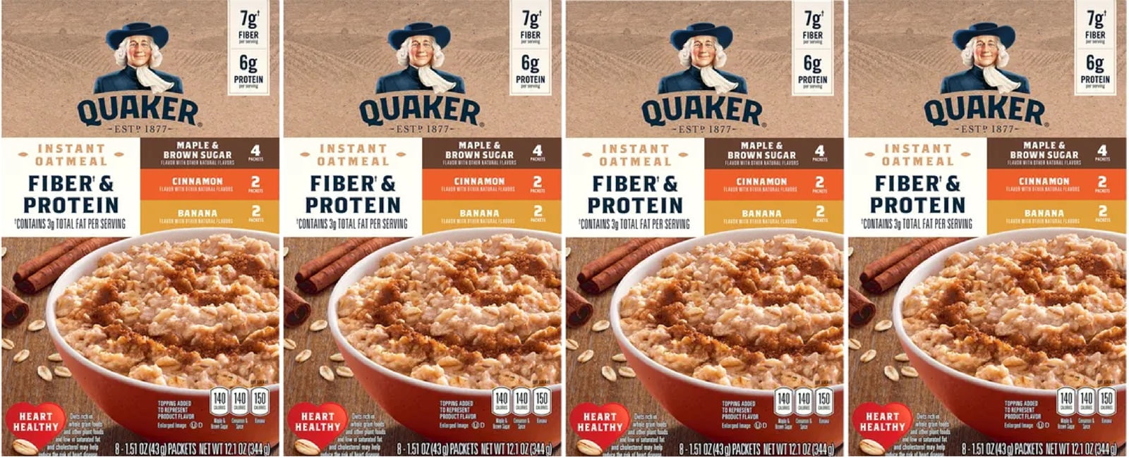 Quaker Instant Oatmeal Fiber and Protein Variety Pack 8 ct 1.58 oz ...