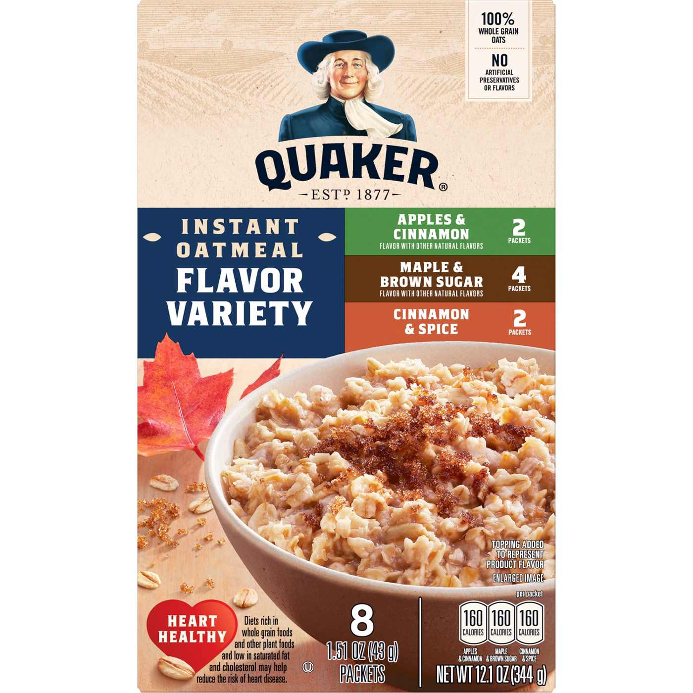 Quaker Instant Oatmeal - Flavor Variety Pack - 8 ct - Walmart.com