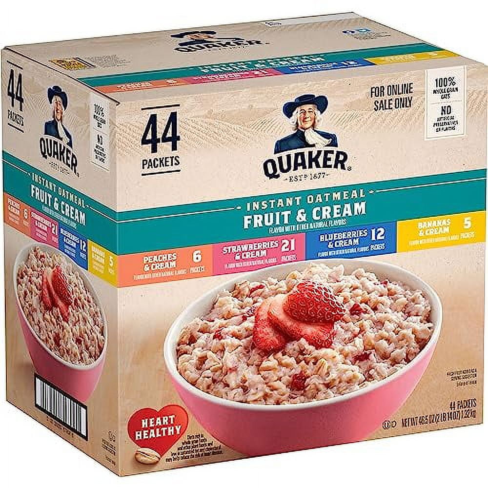 Quaker Instant Oatmeal Fruit & Cream Variety Pack,44 Count (Pack of 1 ...