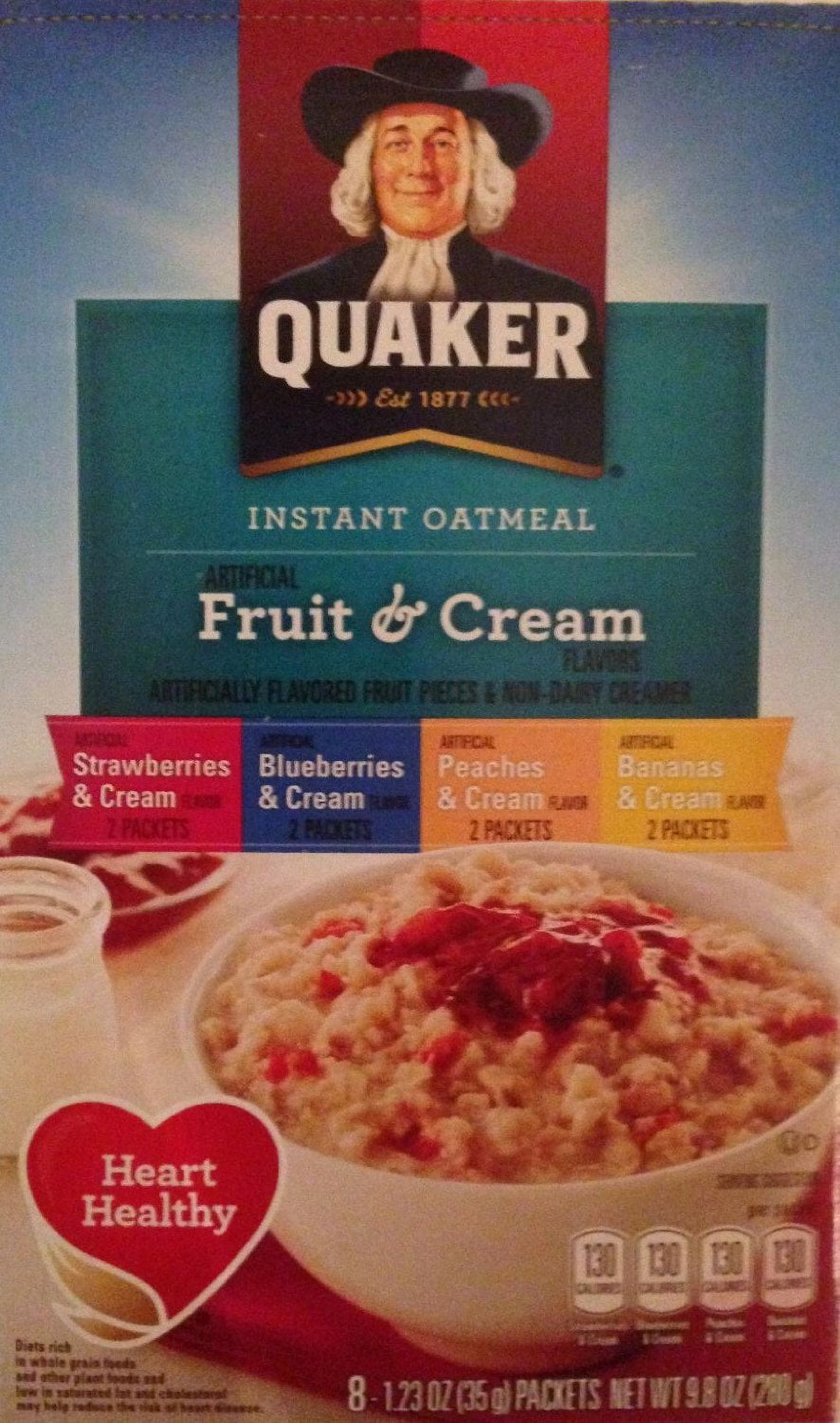 Quaker Instant Oatmeal Fruit STF9 and Cream 8-1.23 Oz Packs (2 Boxes ...