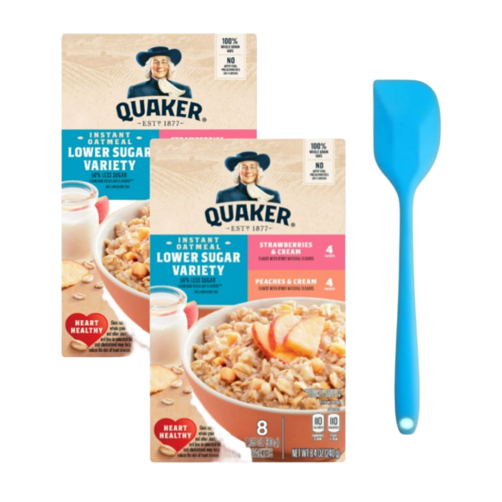 Quaker Instant Oatmeal, Lower Sugar Fruit and Cream Variety Pack, 8.4 ...