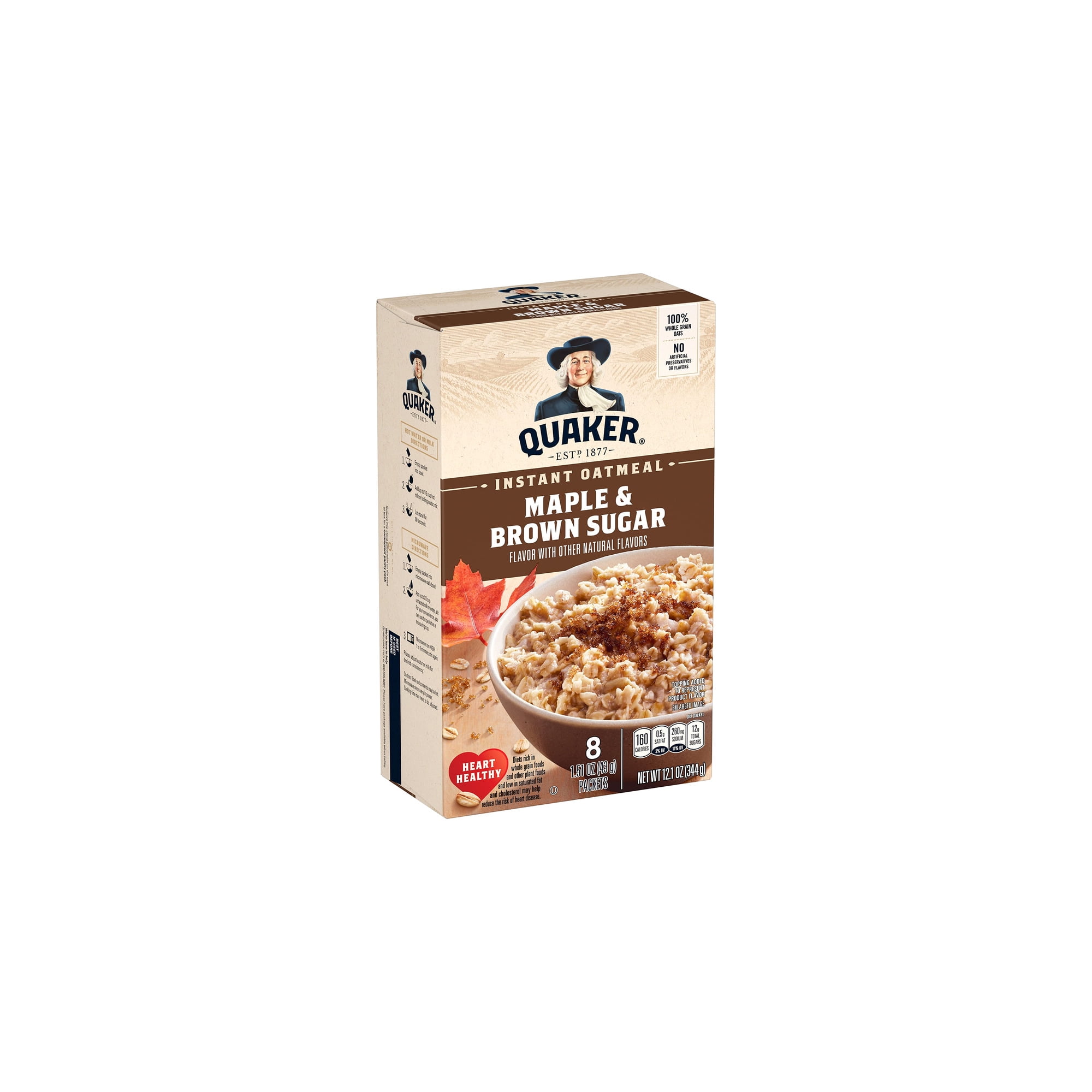 Quaker Instant Oatmeal, Maple & Brown Sugar, (Pack of 3) - Walmart.com