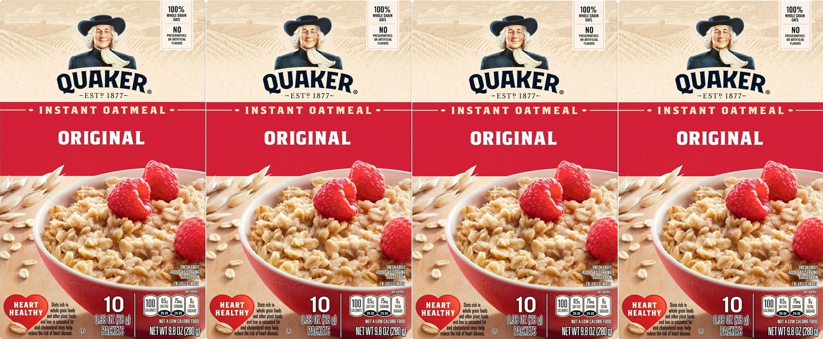 Quaker Instant Oatmeal Original 0.98 oz each, 10 count (Pack of 4 ...