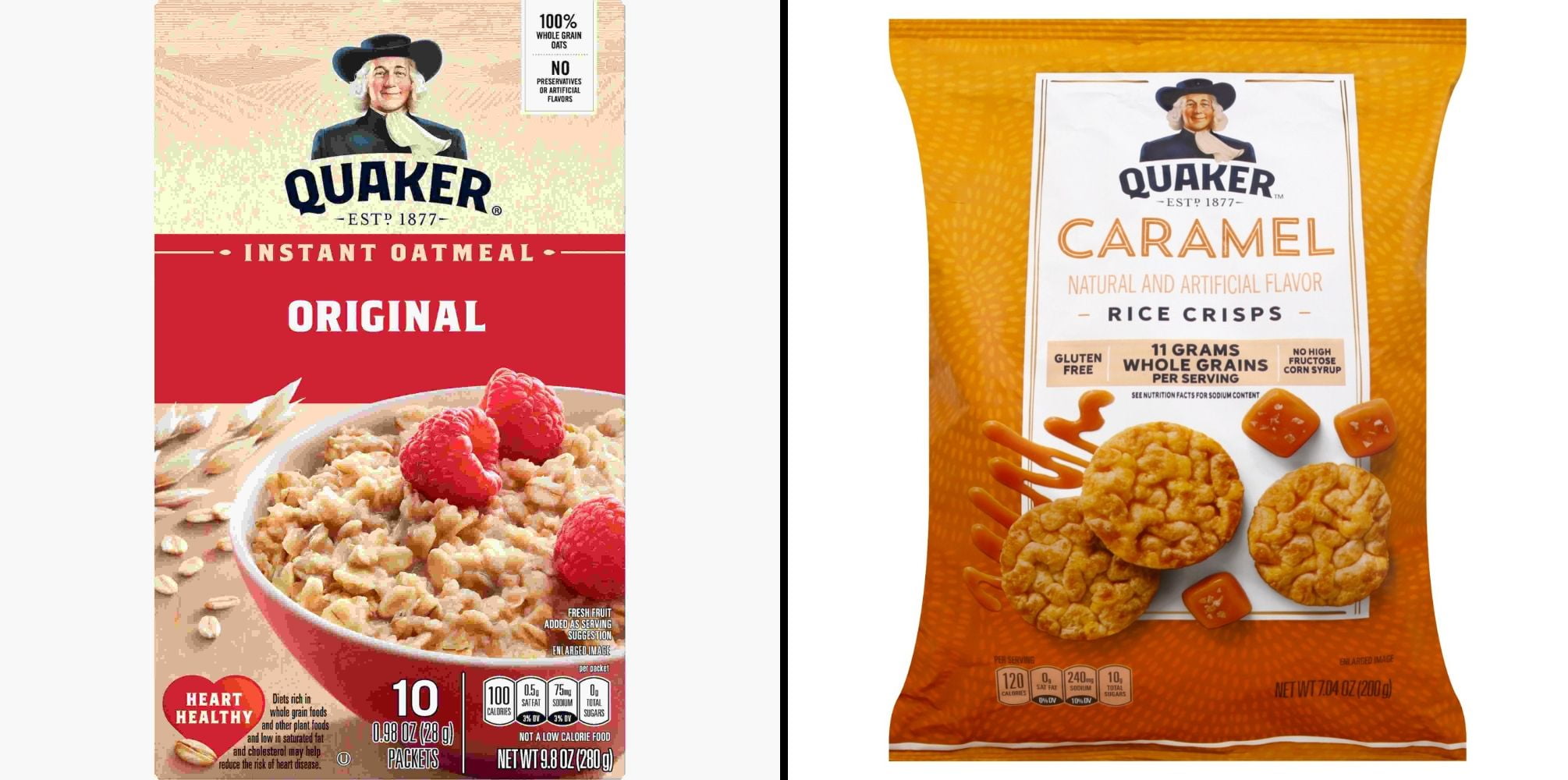 Quaker Instant Oatmeal - Original 10 ct 0.98 oz each & Caramel Rice ...