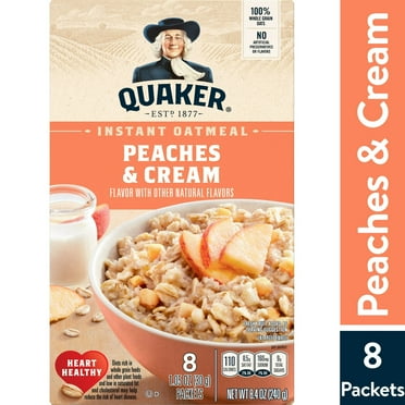 Quaker Instant Oatmeal, Blueberries & Cream Single Serving Packets, 8.4 ...