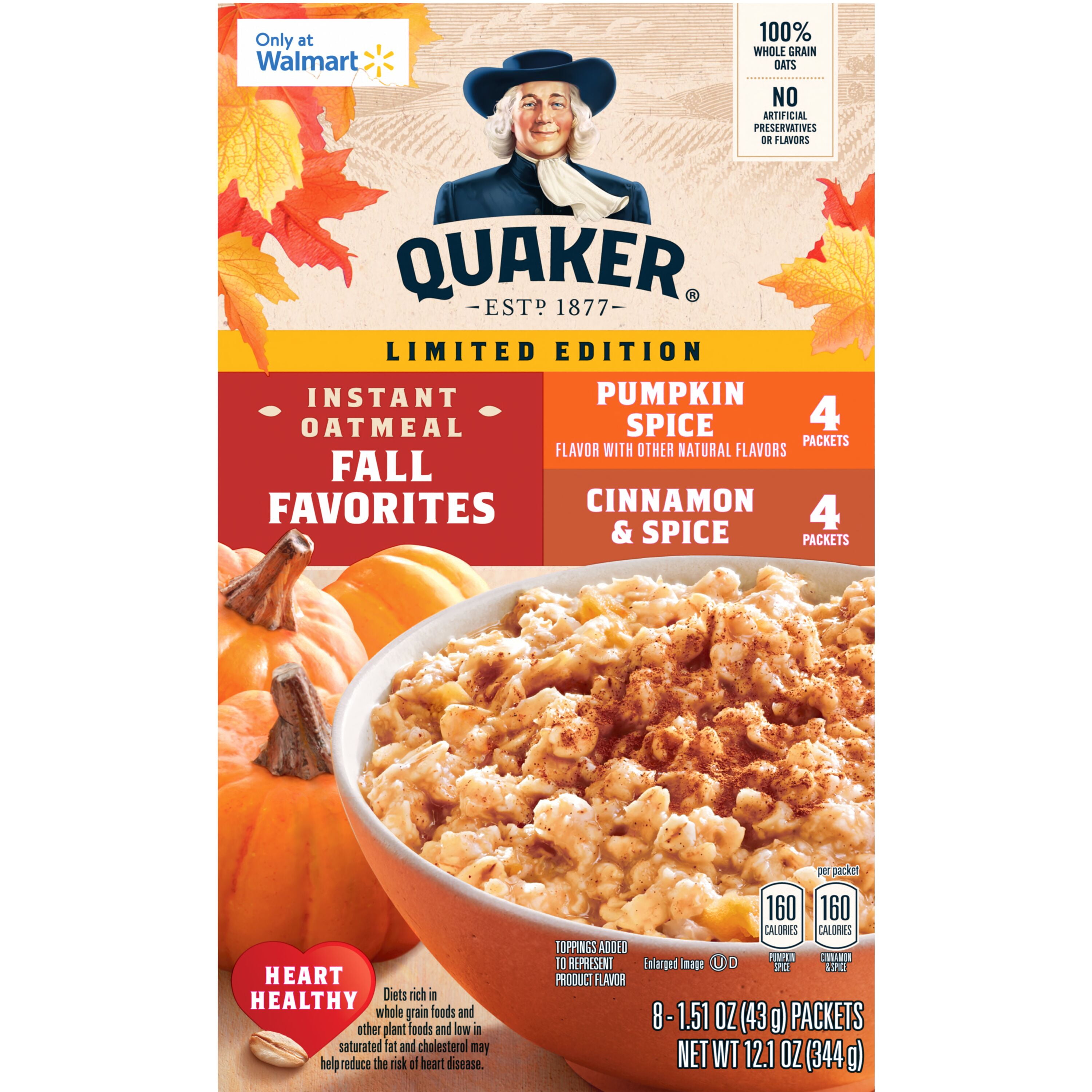 Quaker Instant Oatmeal Variety Pack, 1.51 oz 8 Count - Walmart Business ...