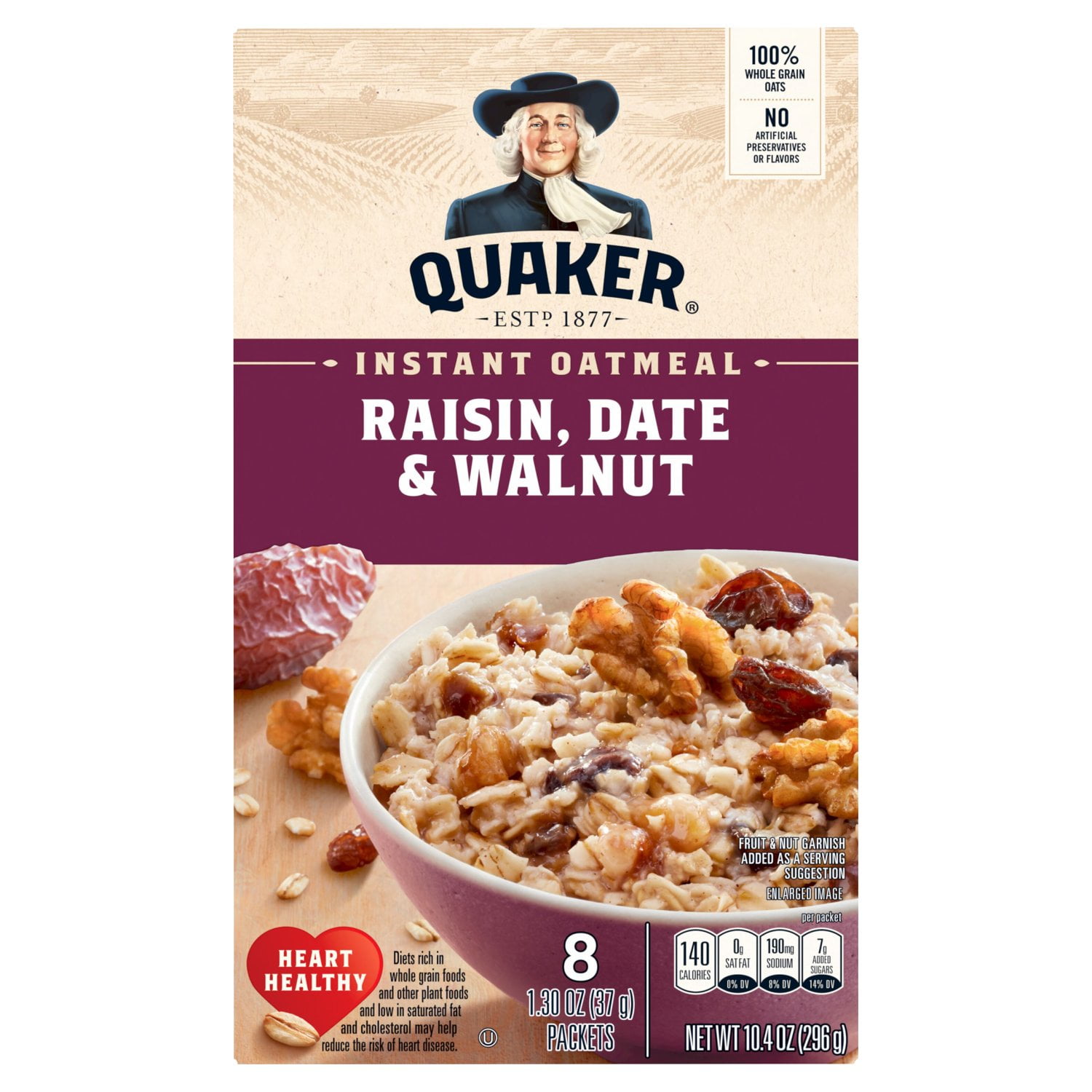 Quaker Instant Oatmeal Raisin Date Walnut 10.4 oz Package May Vary ...