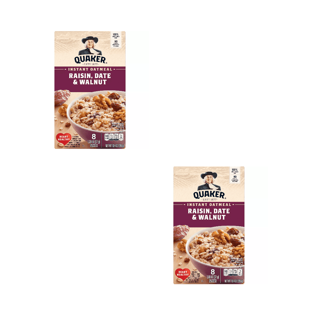 Quaker Instant Oatmeal Raisin Date & Walnut 8ct – Nutty Oatmeal, Fruity ...