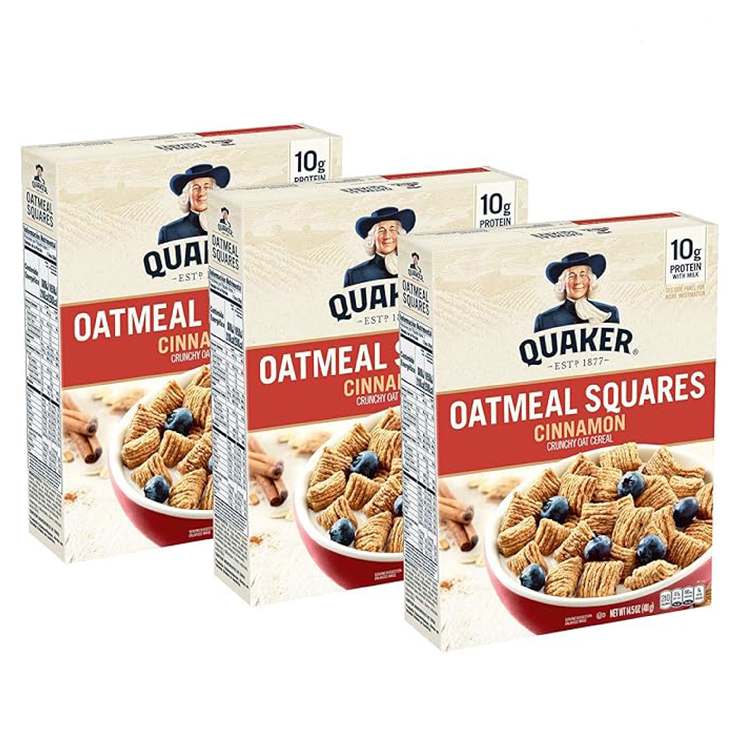 Quaker Instant Oatmeal Squares Breakfast Cereal, Cinnamon Flavor, Ready ...