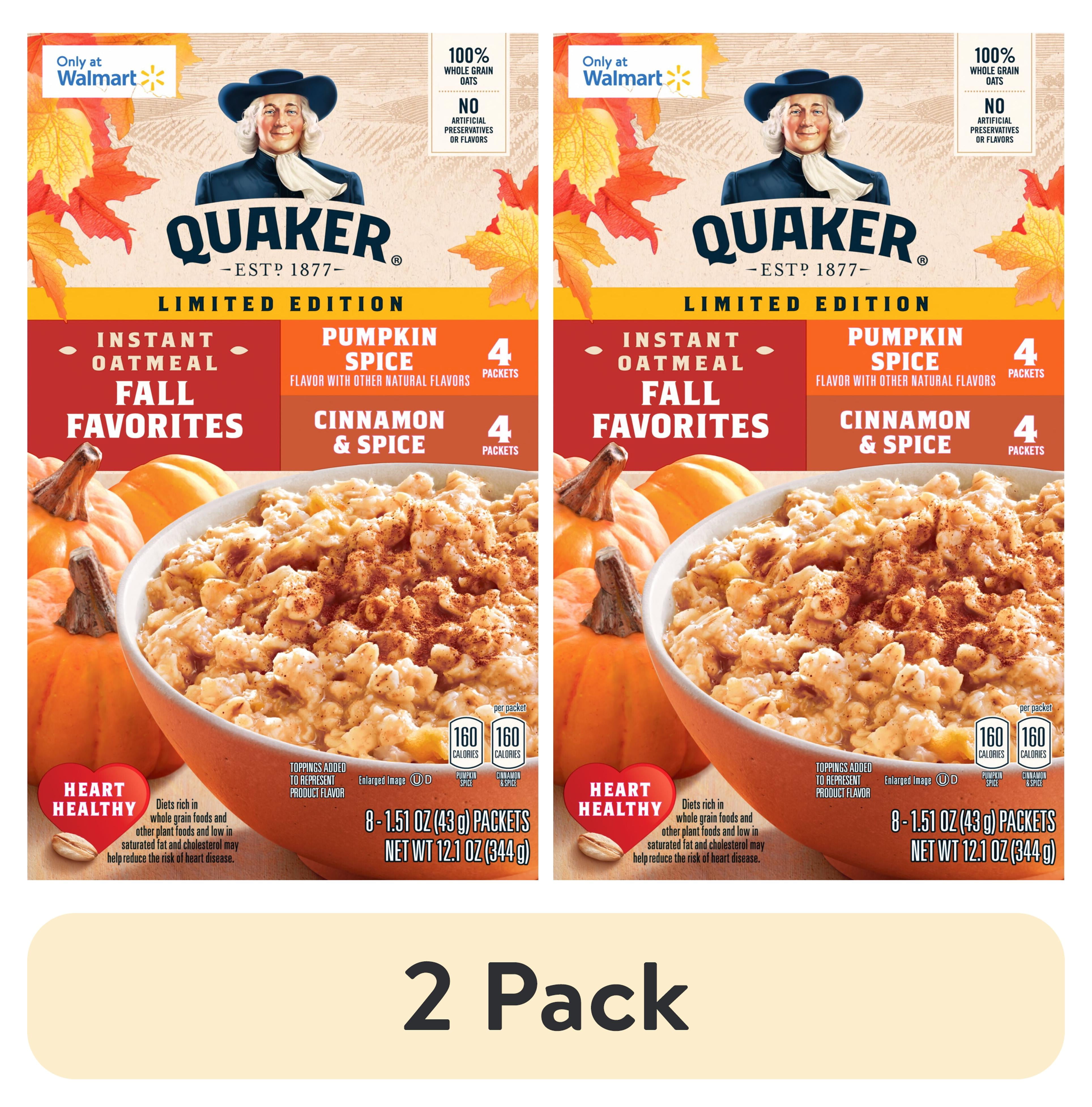 (2 pack) Quaker Instant Oatmeal Variety Pack, 1.51 oz 8 Count - Walmart.com