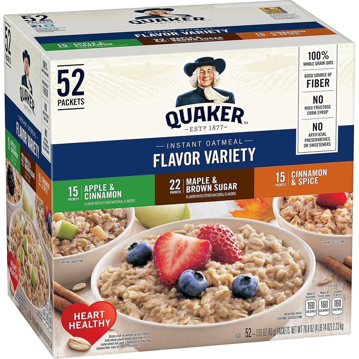 Quaker Instant Oatmeal Variety Pack (52 Ct.) Wholesale, Cheap, Discount ...