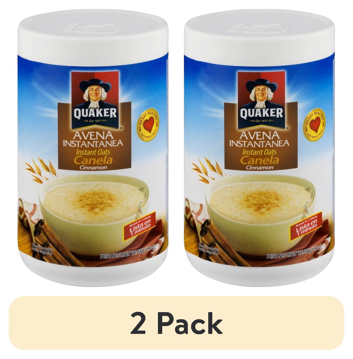 (2 pack) Quaker Instant Oats Cinnamon Cereal Mix, 12.3 oz - Walmart.com