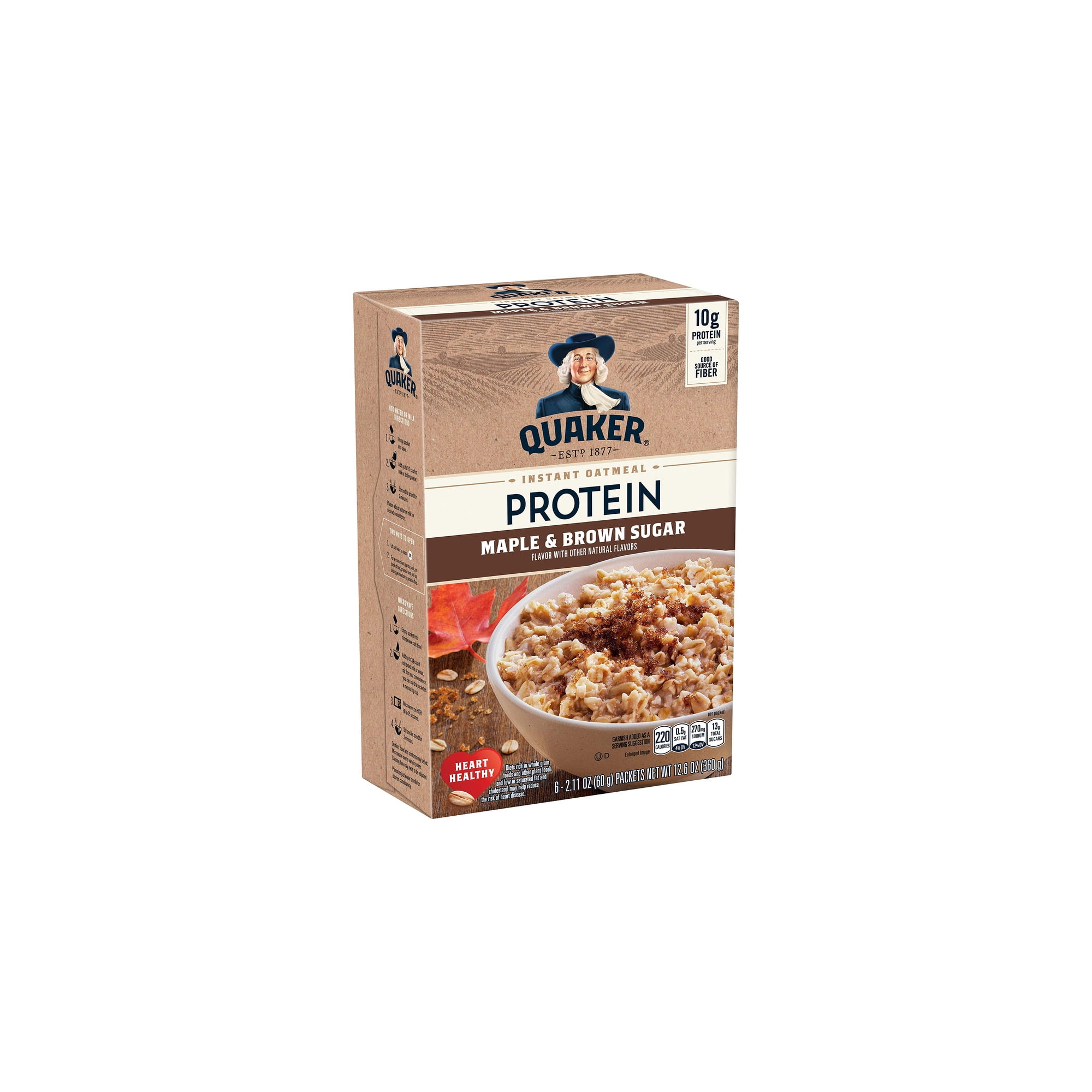 Quaker Instant Protein Maple Brown Sugar 12.6 oz (Pack of 18) - Walmart ...
