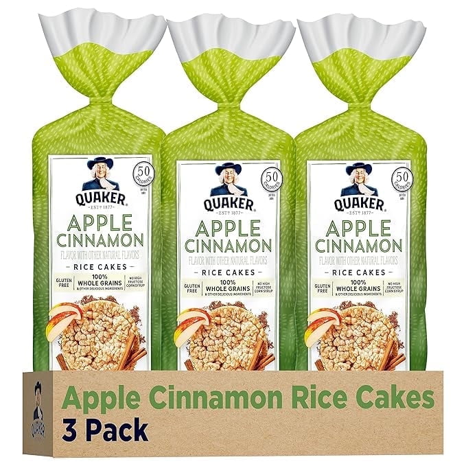 (Pack of 3) Quaker Large Rice Cakes, Apple Cinnamon - Walmart.com