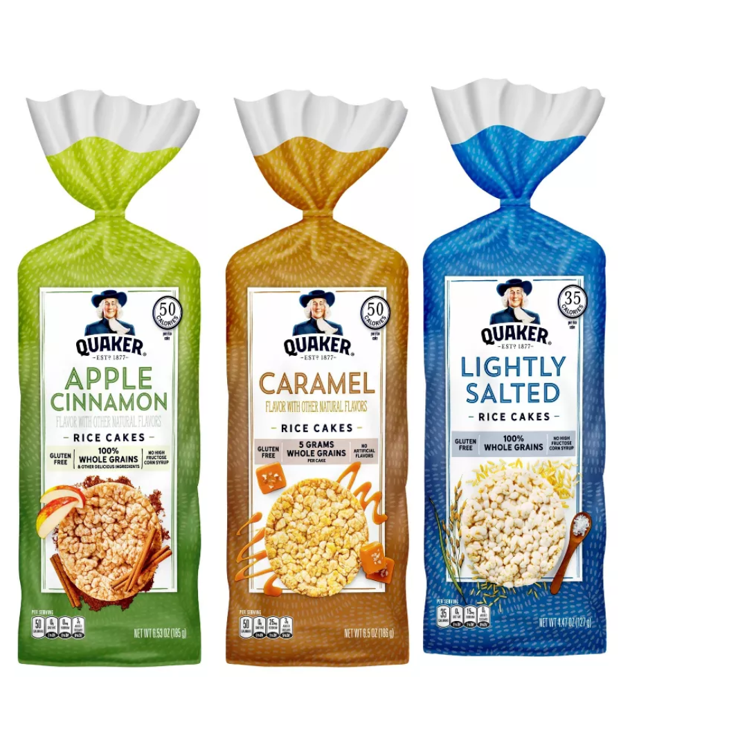Quaker Large Rice Cake Apple Cinnamon (6.53oz) + Quaker Caramel Corn ...
