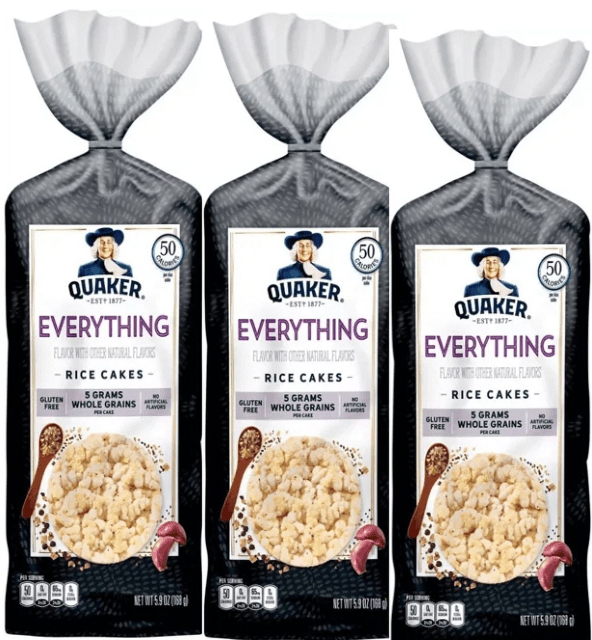 Quaker Large Rice Cake Everything - 5.9oz pack of 3 - Walmart.com