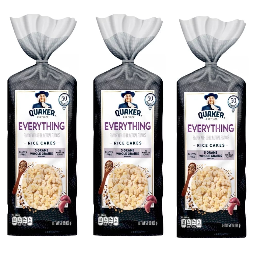Quaker Large Rice Cake Everything - 5.9oz pack of 3 - Walmart.com