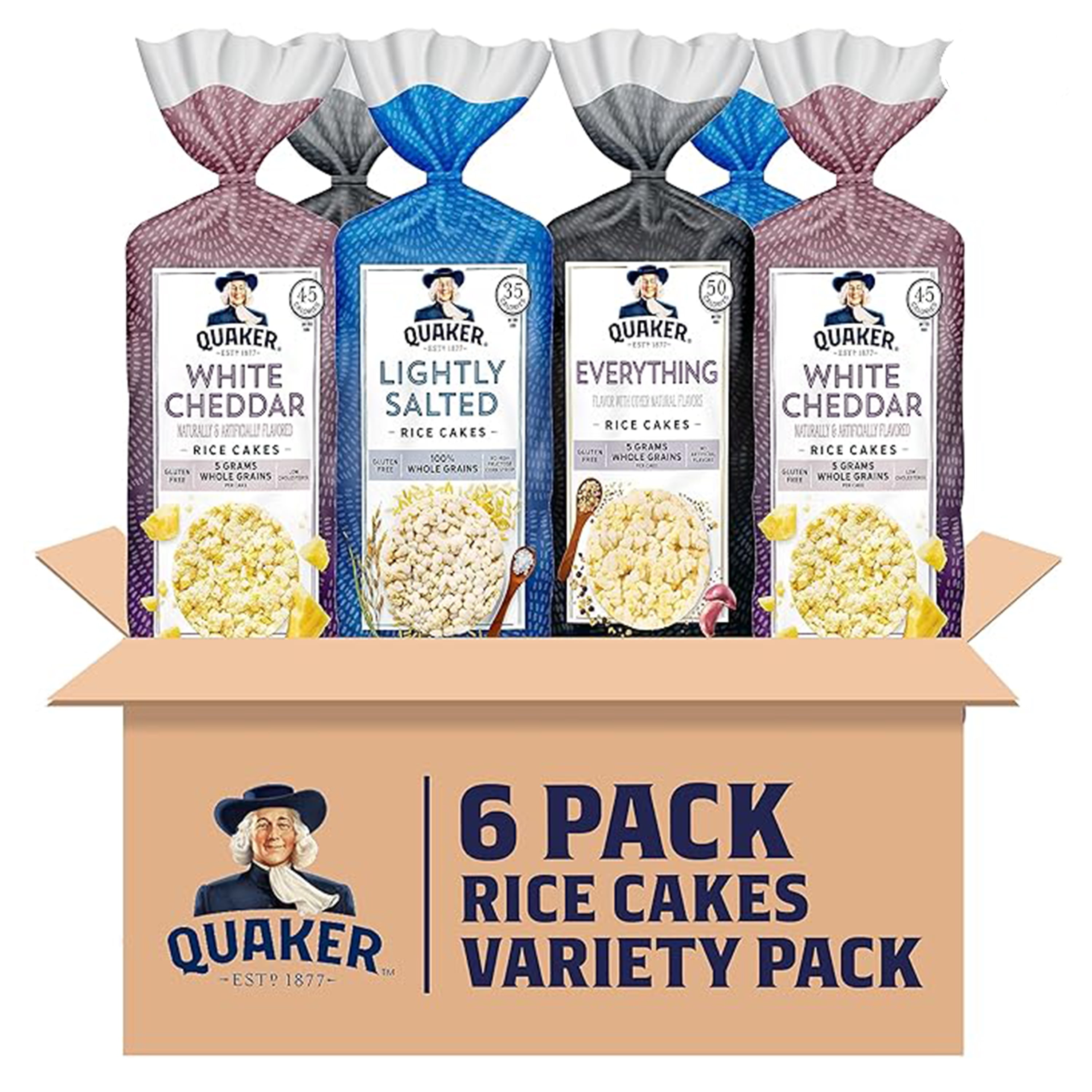 Quaker Low Calorie Large Rice Cakes, 3 Flavor Topper Variety Pack ...