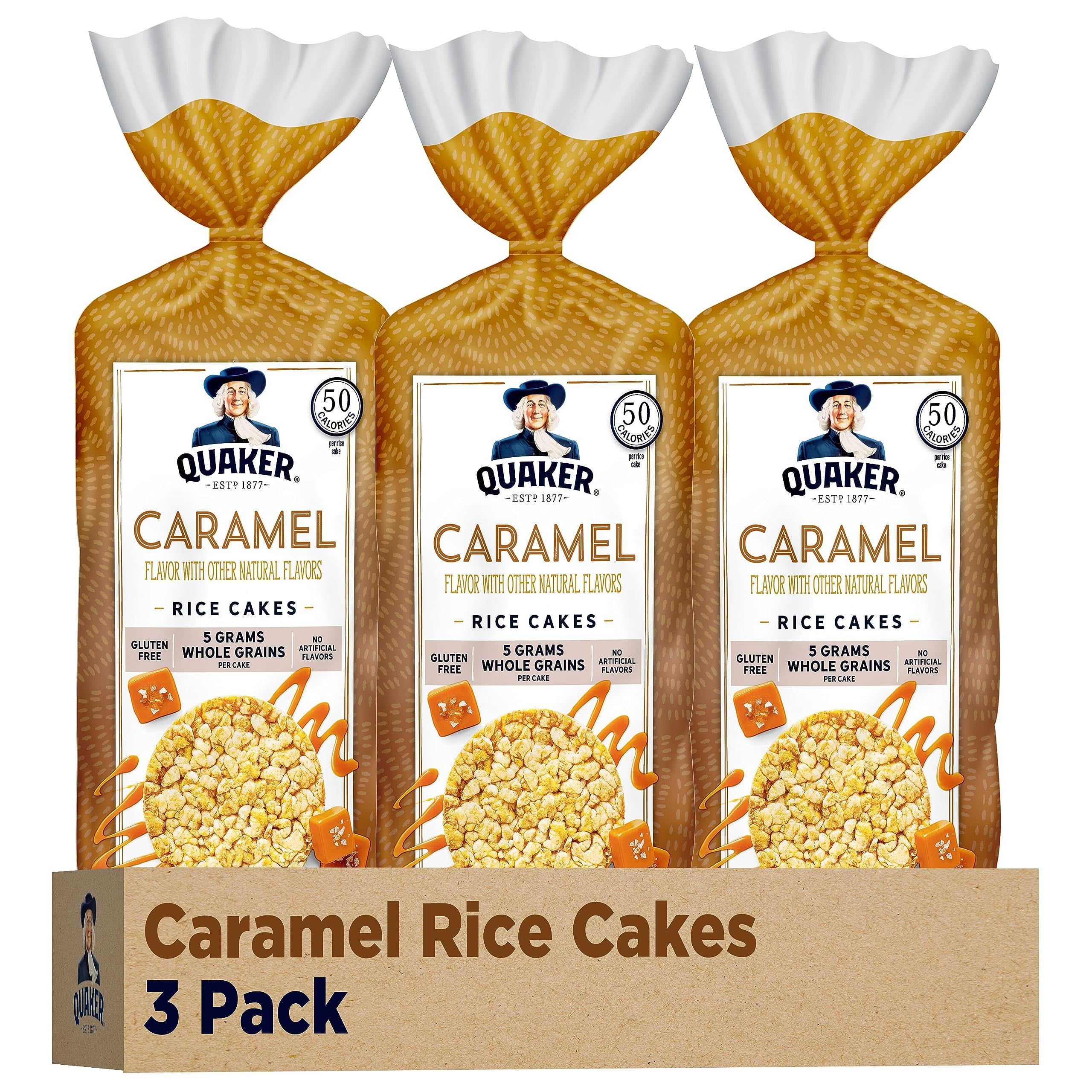 Quaker Large Rice Cakes, Caramel, MDA05 Pack of 3 - Walmart.com