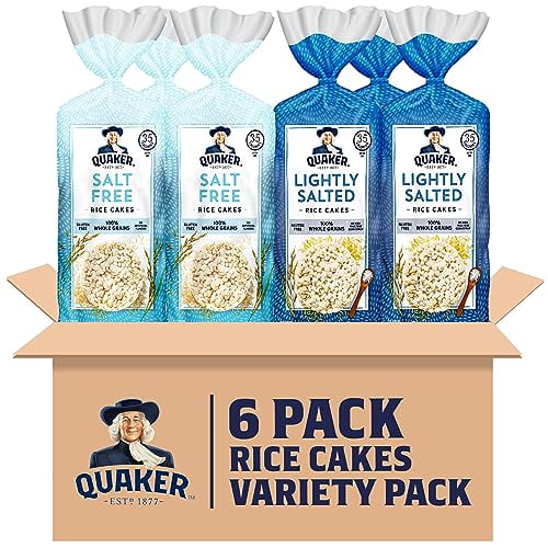 Quaker Large Rice Cakes, Gluten Free, Lightly Salted + Salt Free ...