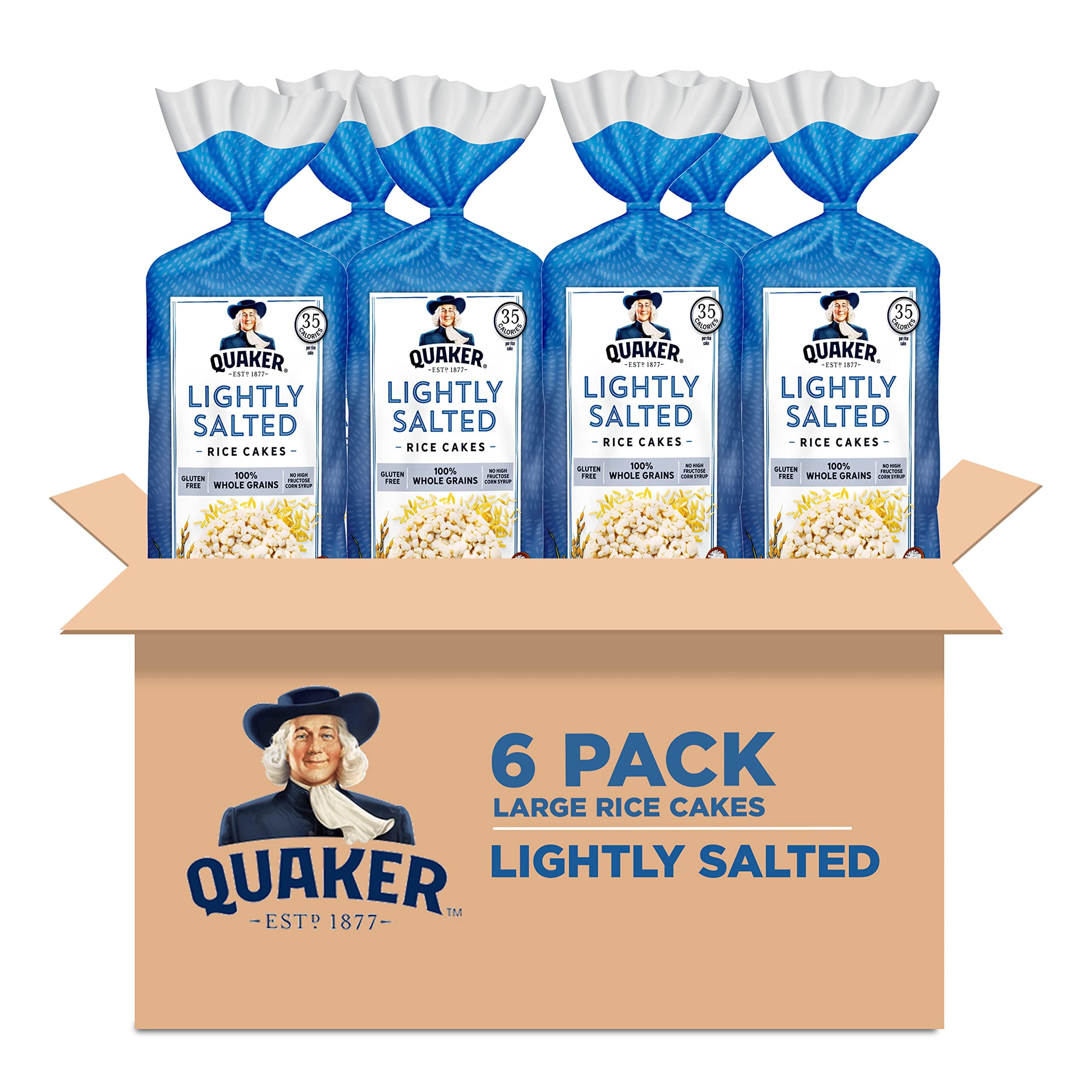 Quaker Large Rice Cakes, VTF5 Lightly Salted, Pack of 6 - Walmart.com