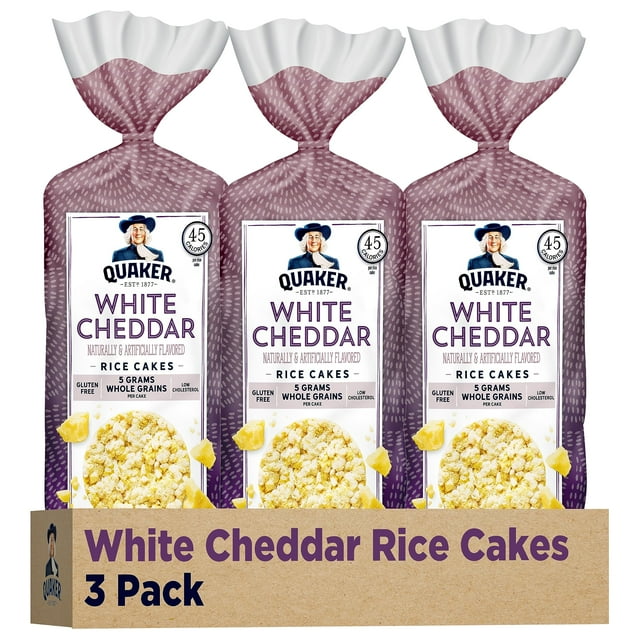 Quaker Large Rice Cakes, White Cheddar, Pack of 3 - Walmart.com