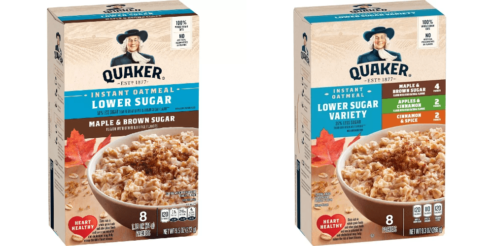 Quaker Low Sugar Instant Oatmeal Maple Brown Sugar - 9.5oz/8ct & Quaker ...