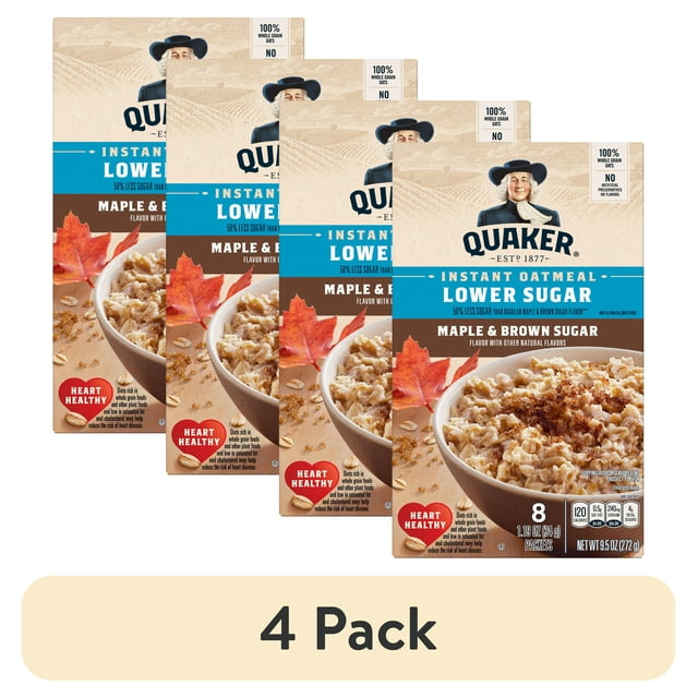 (4 pack) Quaker Instant Oatmeal, Maple & Brown Sugar, 1.19 oz, 8 Count ...