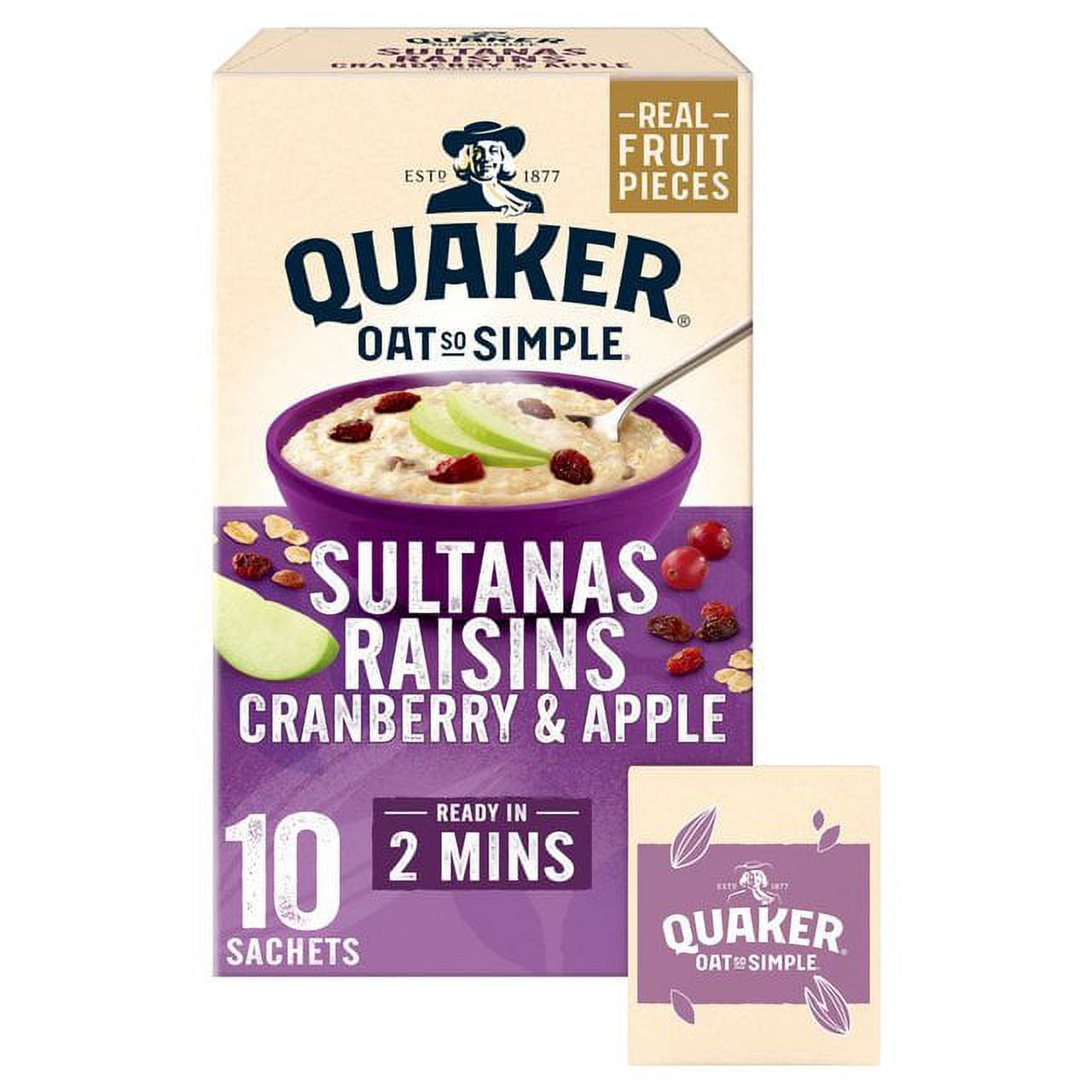 Quaker Oat So Simple Sultanas & Raisins Fruit Porridge 38.5g x 10 per ...