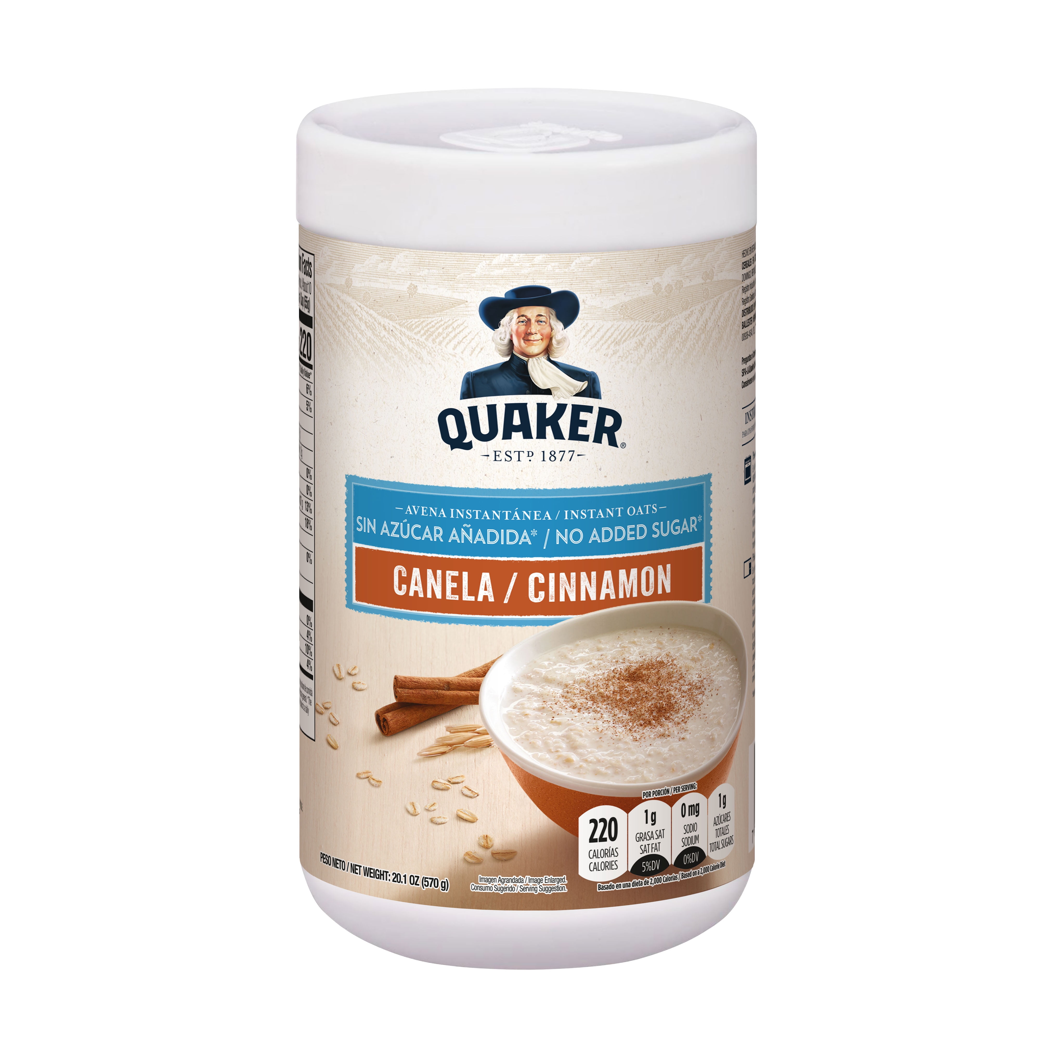 Quaker Oatmeal Cinnamon Flavor with No Added Sugar Hot Cereal 20.1oz ...
