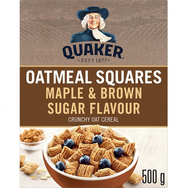 Quaker, Oatmeal Squares, Maple & Brown Sugar Flavor, Crunchy Oat Cereal ...